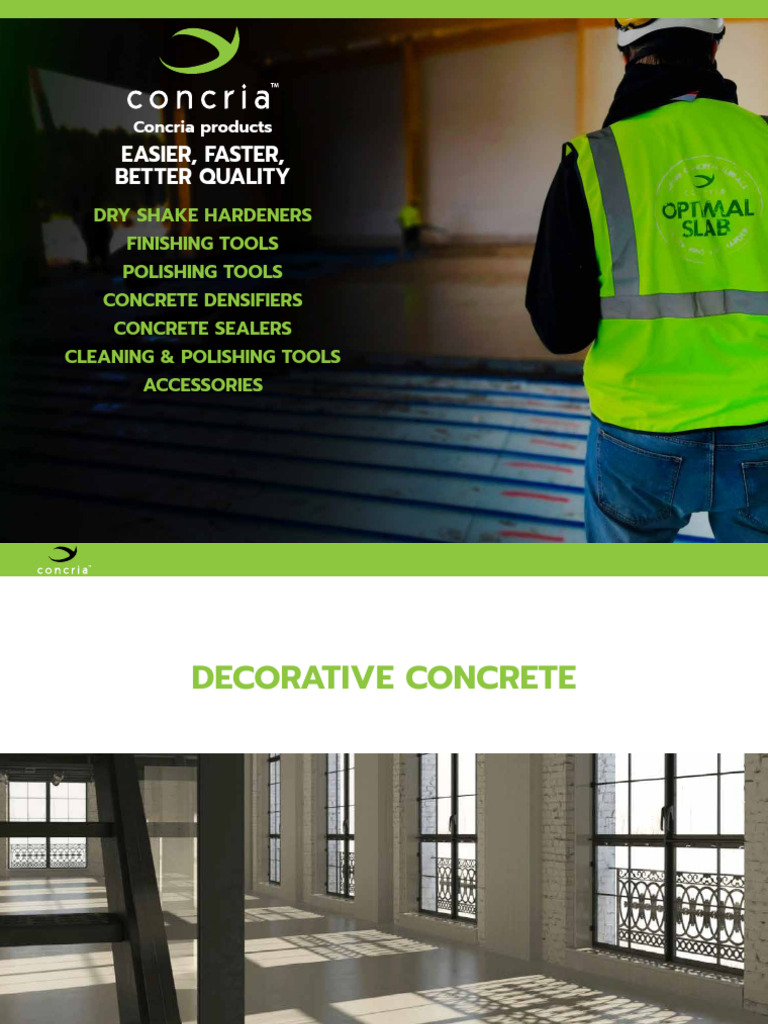 Concria Product Brochure | PDF | Concrete | Grinding (Abrasive Cutting)