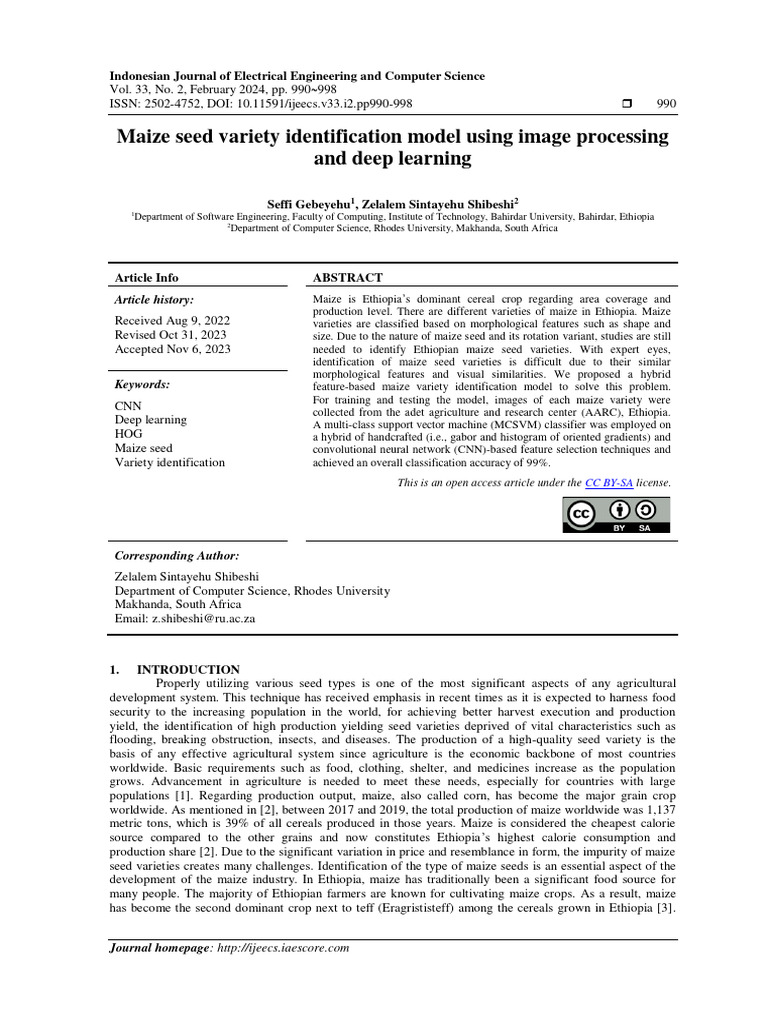 Maize Seed Variety Identification Model | PDF | Deep Learning ...