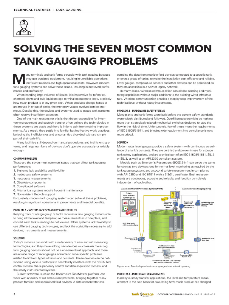 Article Solving Seven Most Common Tank Gauging Problems Article ...