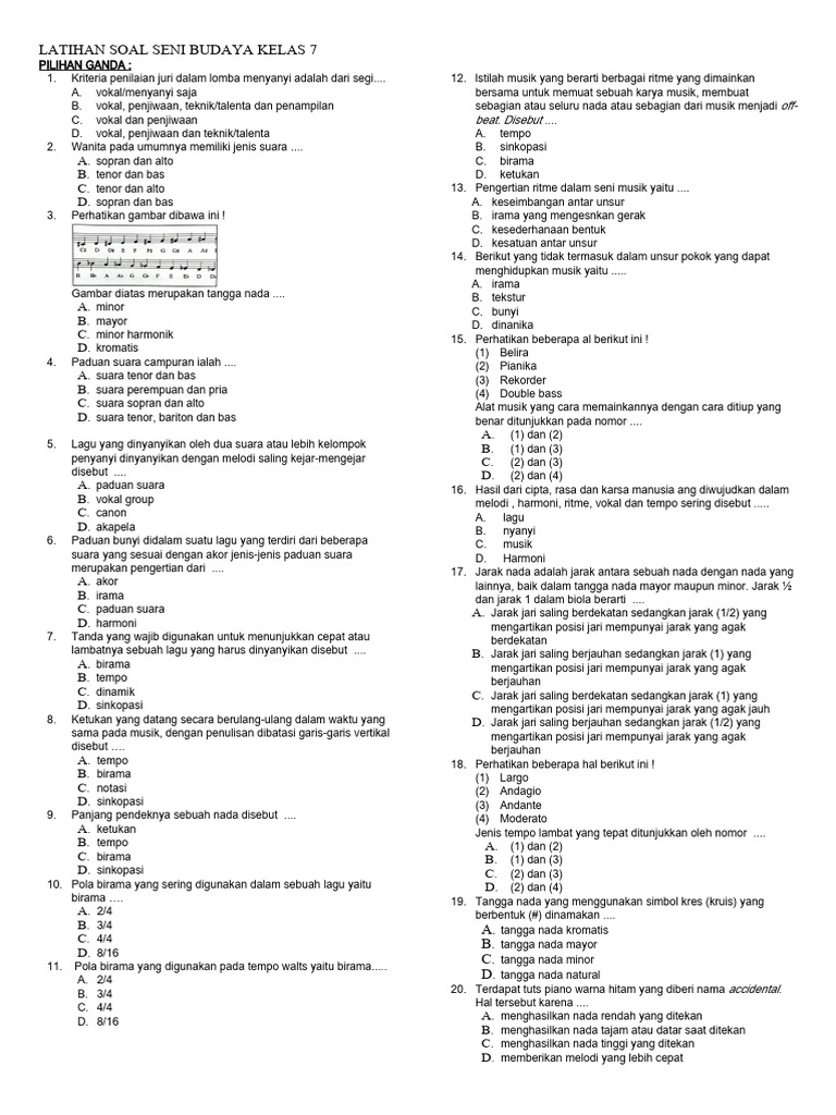 Latihan Soal SenBud 7AG | PDF