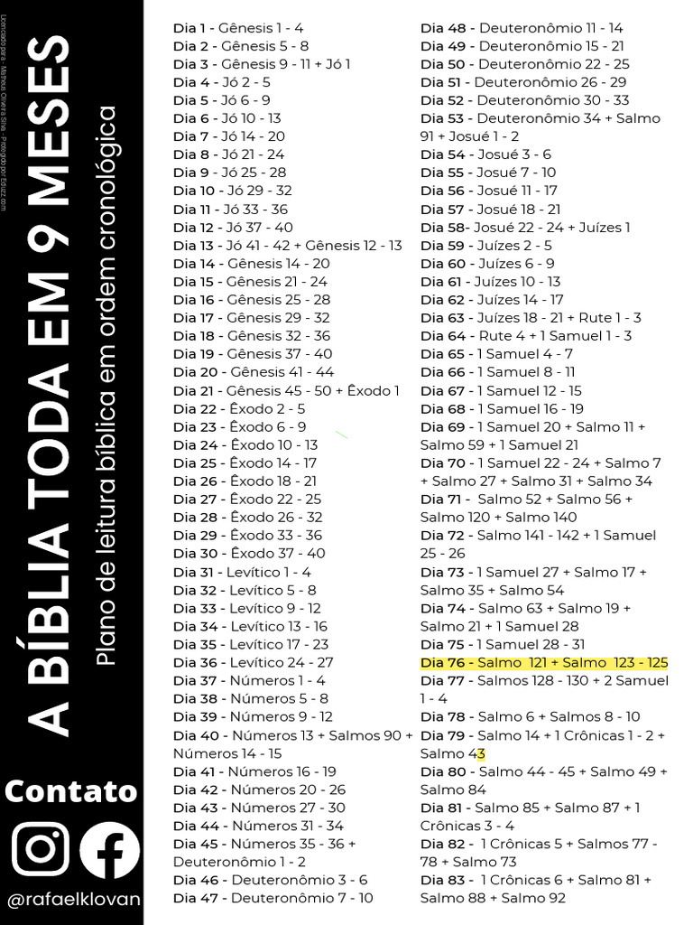 Plano de Leitura, 9 Meses. | PDF | Nevi'im | Textos religiosos