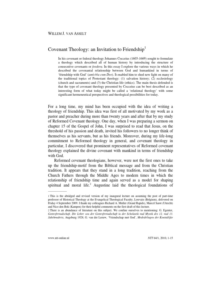 Covenant Theology - An Invitation To Friendship | PDF | Covenant ...