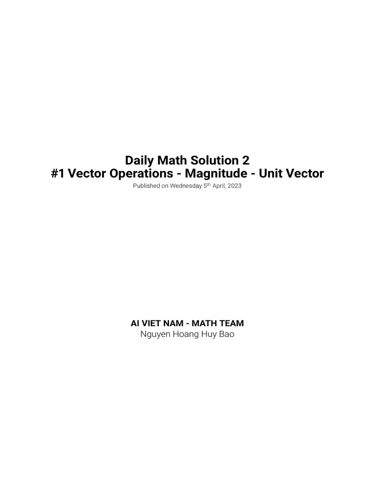 Vector Operations in Motion Analysis | PDF | Euclidean Vector | Velocity