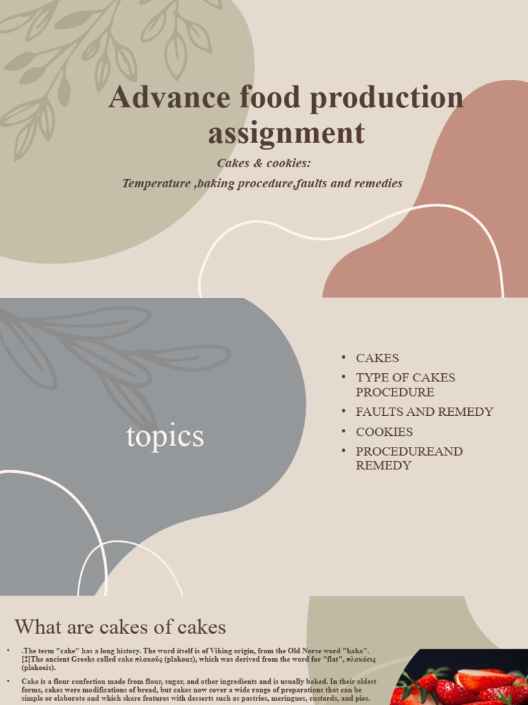 Advance Food Production Assignment Cakes and Cookies | PDF | Cakes ...