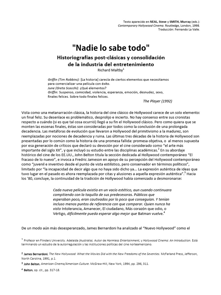 Maltby - Nadie Lo Sabe Todo | PDF | Superproducción | Televisión