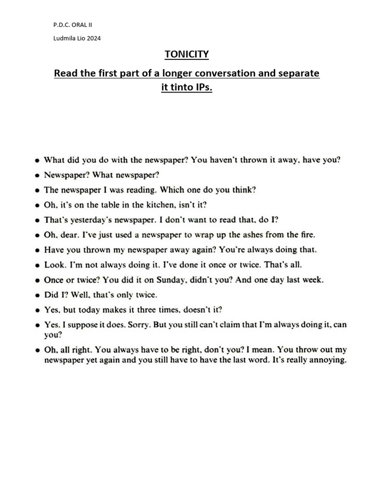 TONICITY Activity | PDF