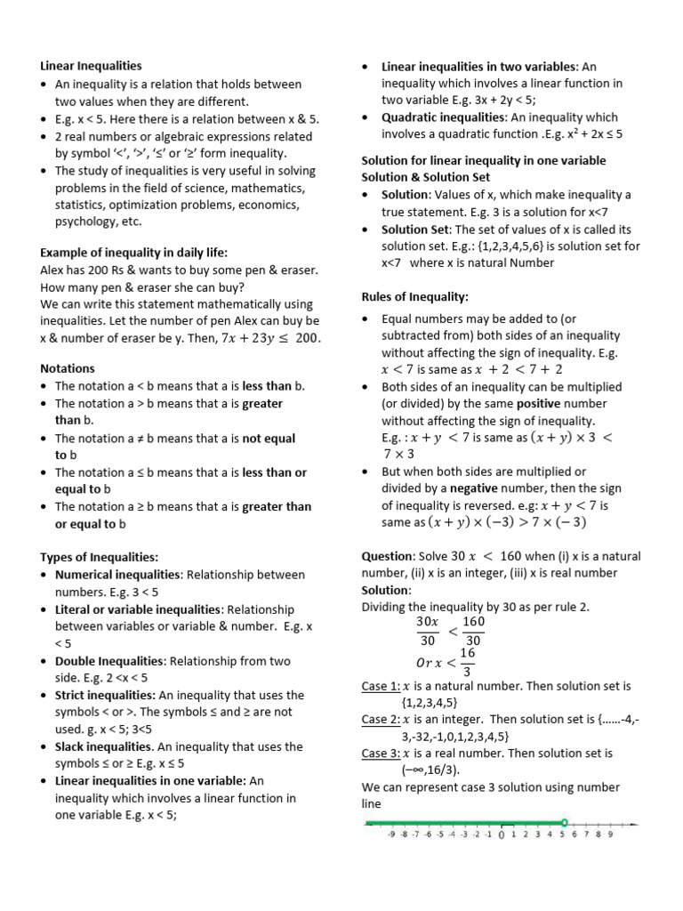 Linear Inquality Pdf Inequality Mathematics Linear Programming 3309