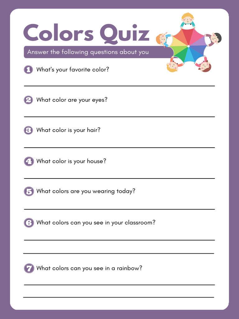 Favorite Colors Quiz for You | PDF | Career & Growth | Language Arts ...