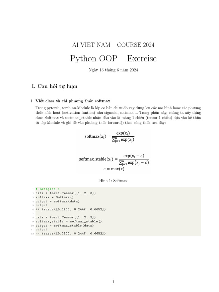 Python OOP - Exercise: Ai Viet Nam - Course 2024 | PDF