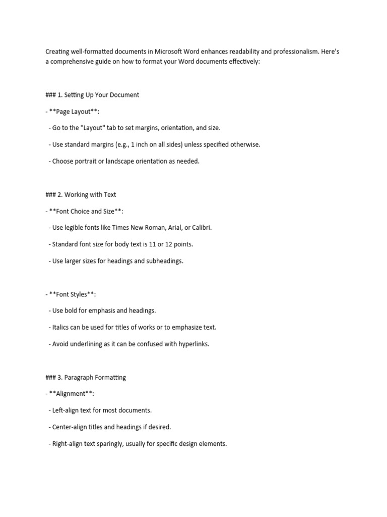 Word Formatting | Download Free PDF | Paragraph | Computing