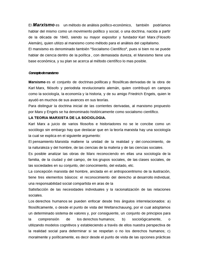 Introducción al Marxismo y Sociología | PDF | marxismo | Karl Marx