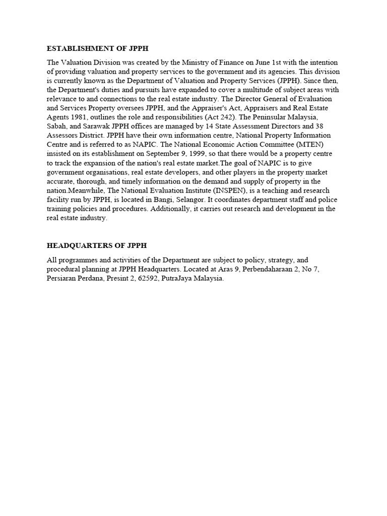 Establishment of JPPH | PDF | Finance & Money Management