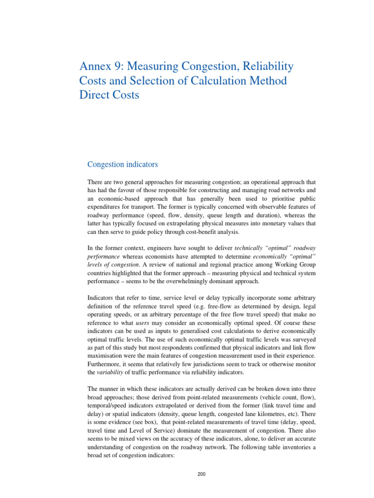 Congestion Indicators | PDF | Traffic Congestion | Traffic