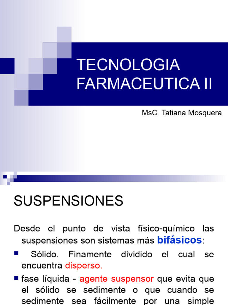 Preformulación Suspensiones | PDF | Suspensión (Química) | Química