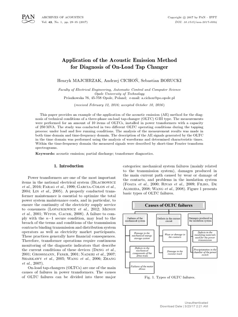 Application of The Acoustic Emission Method For Di | PDF | Transformer ...