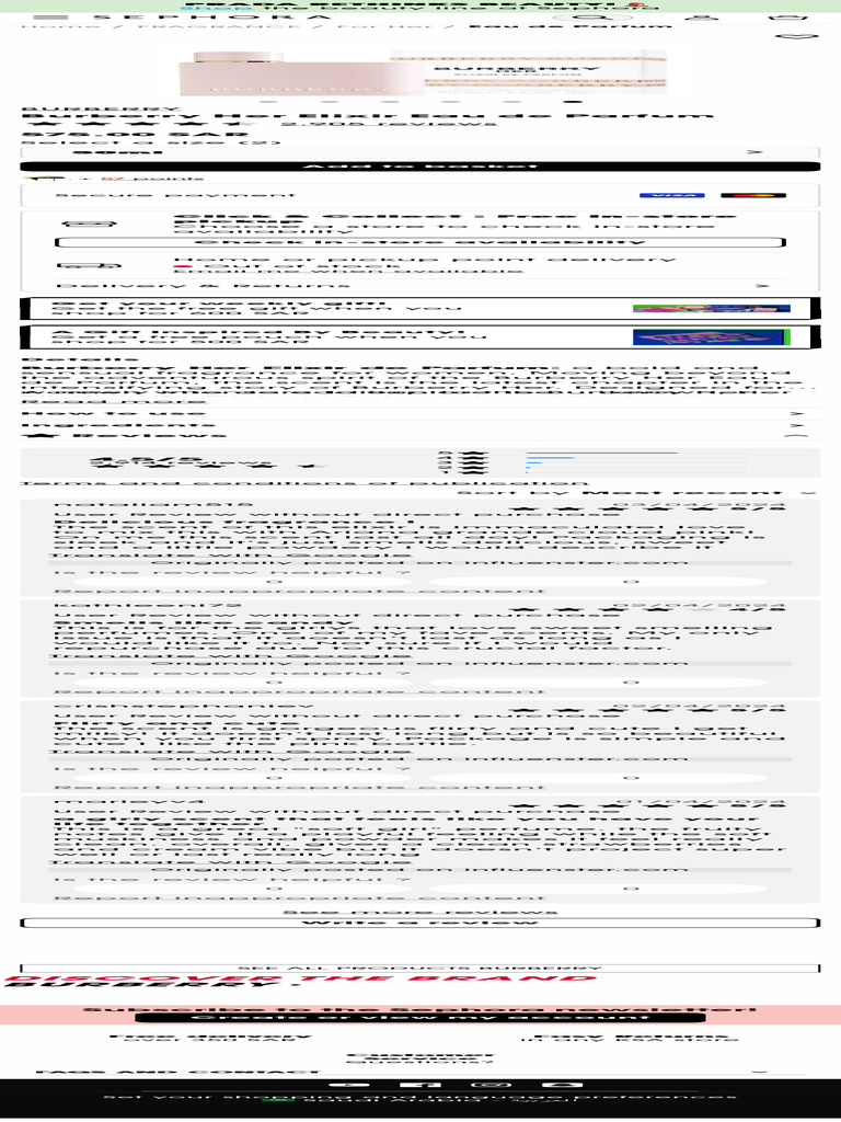 Burberry Her Elixir Eau de Parfum BURBERRY SEPHORA | PDF | Perfume | Cosmetics