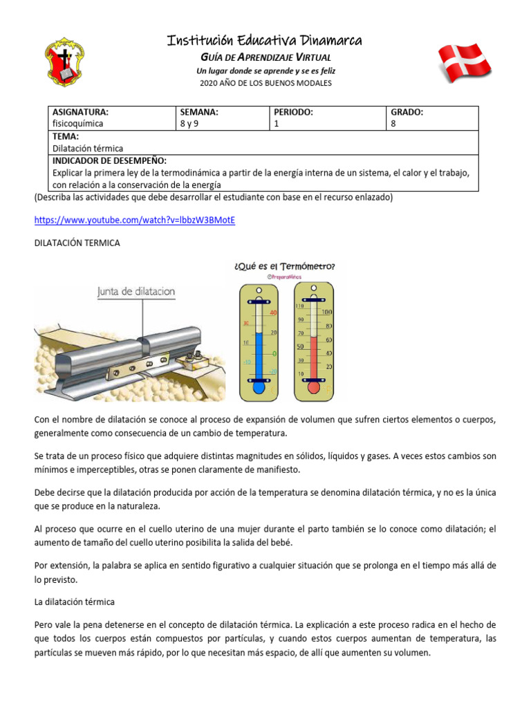 Fisica Octavo Dilatacion Termica 8 | PDF | Expansión térmica | Temperatura