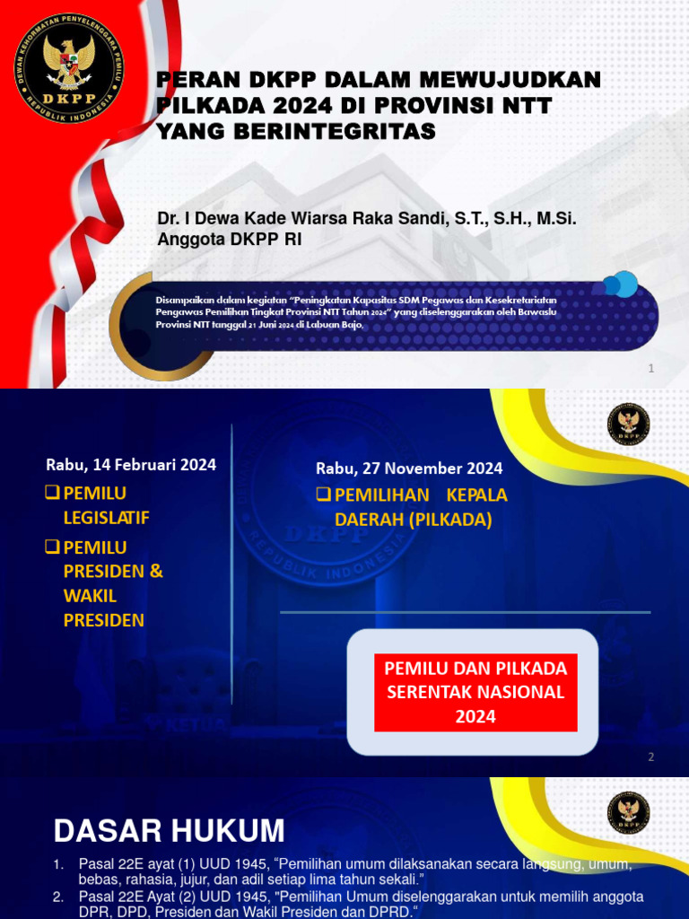 Peran DKPP dalam Pilkada NTT 2024 | PDF | Ilmu Sosial