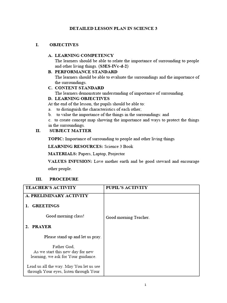 Detailed-Lesson-Plan-In-Science 3 | PDF | Learning | Lesson Plan
