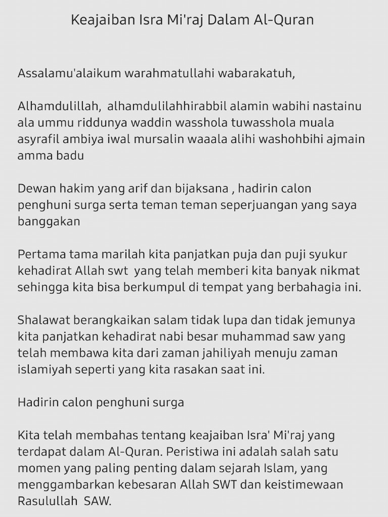 Keajaiban Isra Miraj | PDF