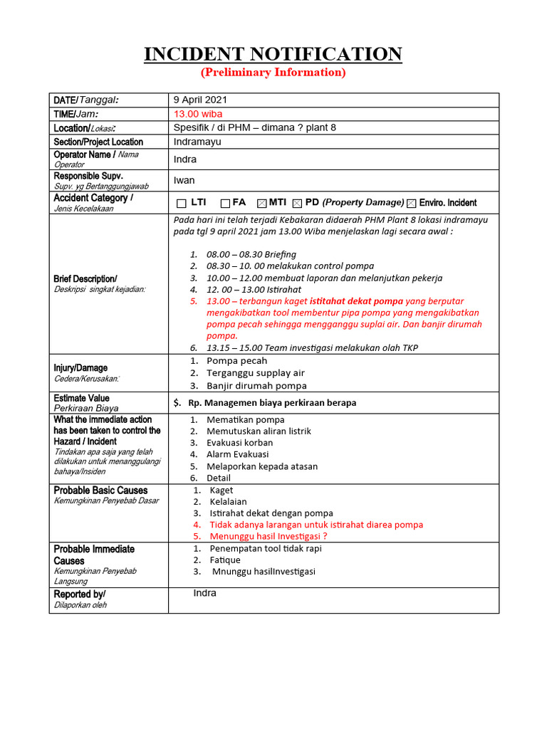 Incident Notification | PDF