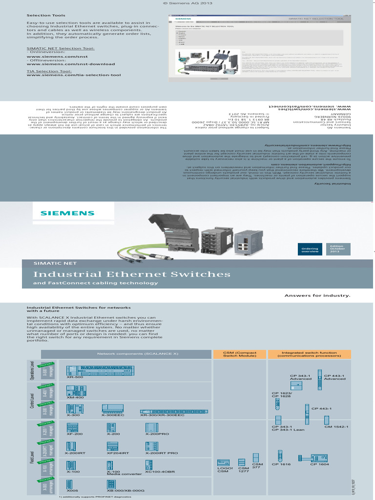 Siemens Ind Ethernet Switches FastConnect Cabling | PDF | Electrical ...