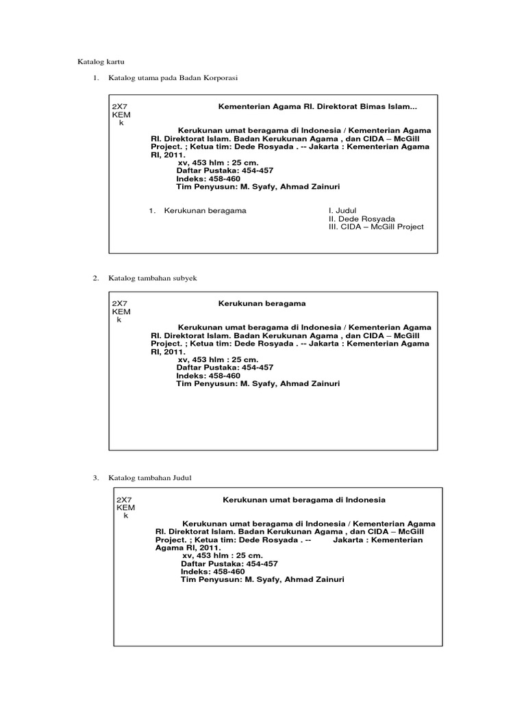 Contoh Katalog Bdn Korporasi | PDF
