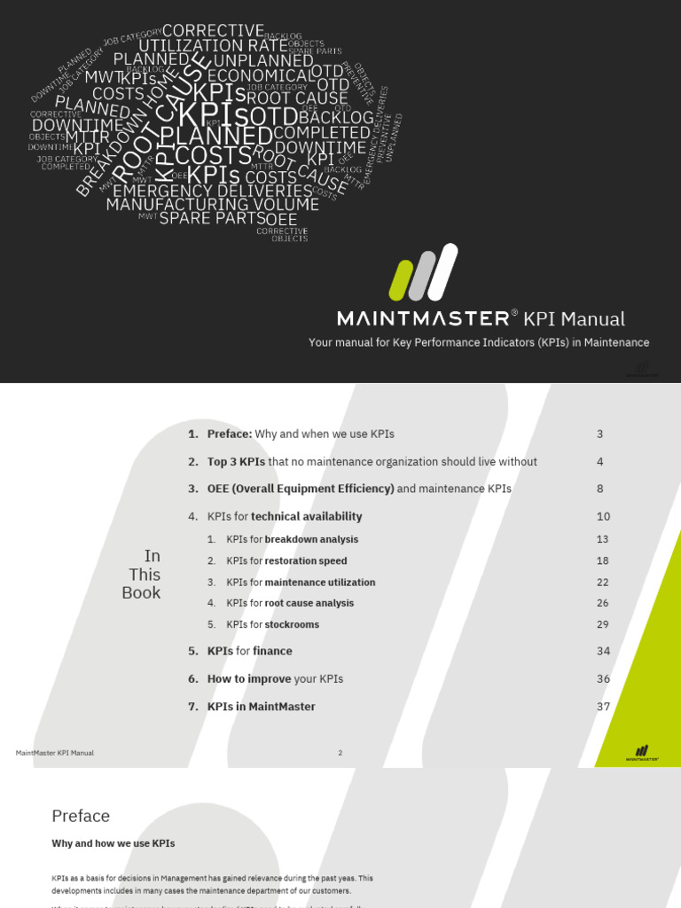 MaintMaster KPI Manual (UK) | PDF | Performance Indicator | Reliability Engineering