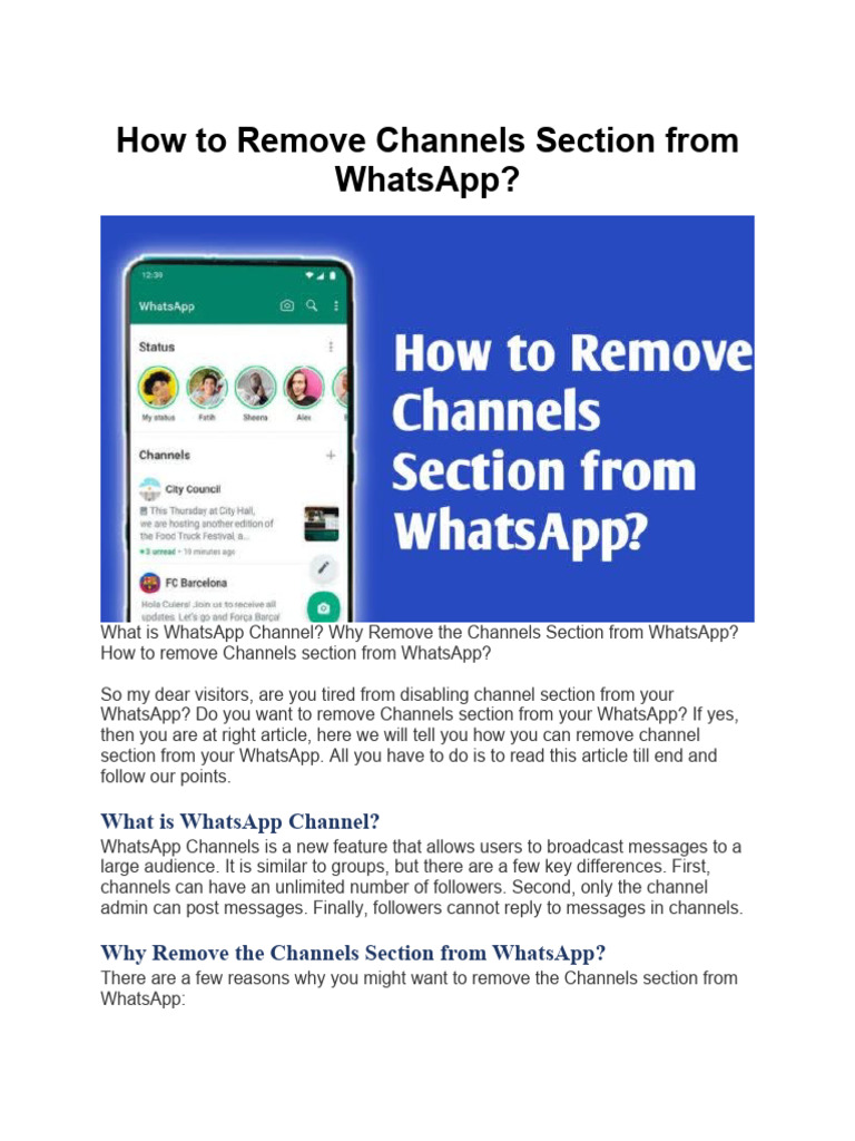 Remove WhatsApp Channels Guide | PDF | Internet Privacy | Software