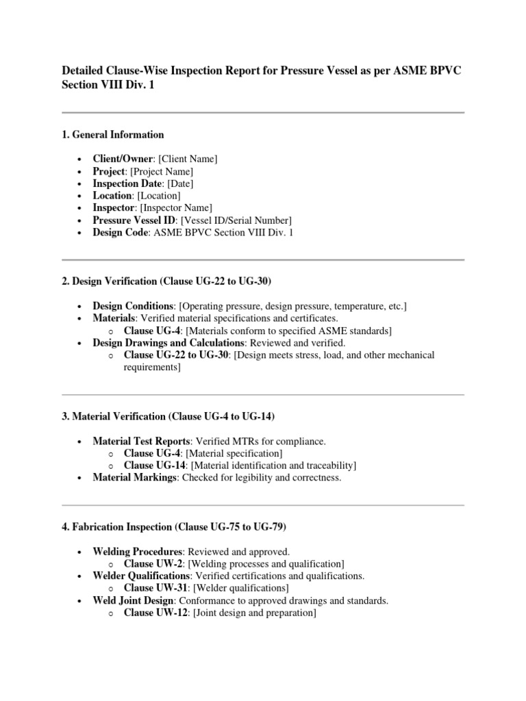 Pressure Vessel Inspection Report Example | PDF | Nondestructive ...