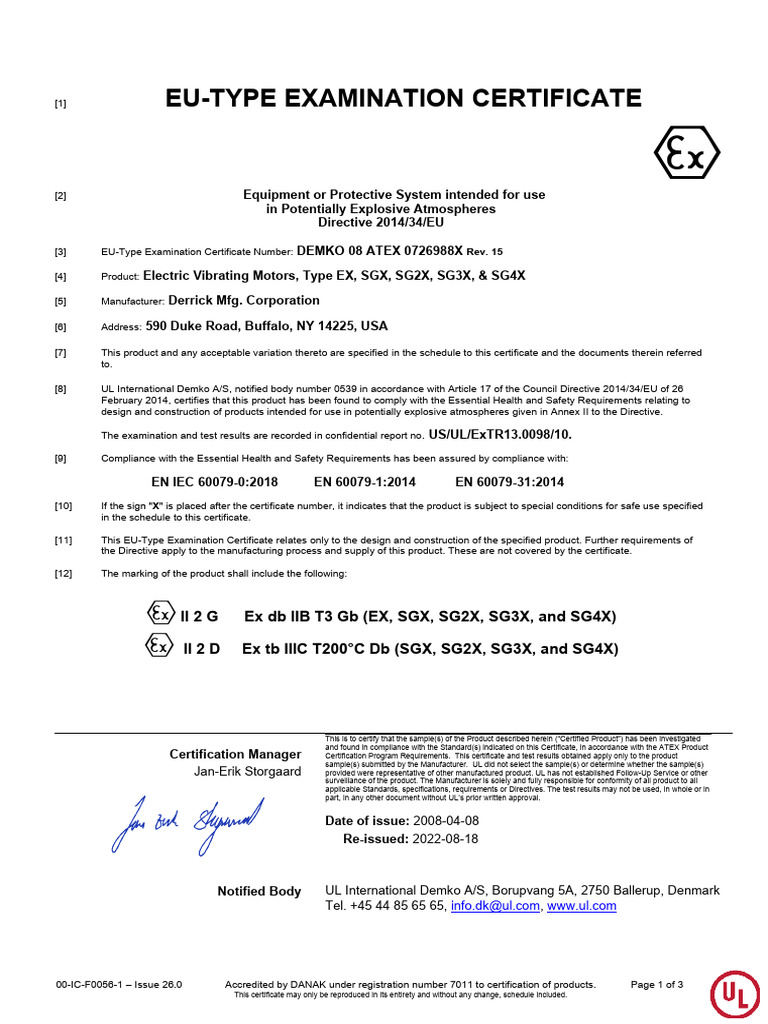 Demko - 08 Atex 0726988 X | PDF | Alternating Current | Electricity