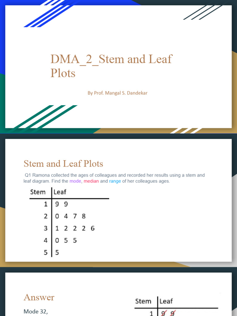 Stem and Leaf Plot Analysis | PDF