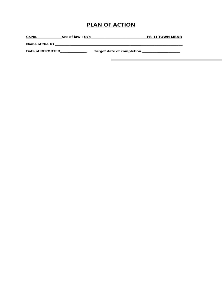 Plan of Action | PDF | Finance & Money Management | Law