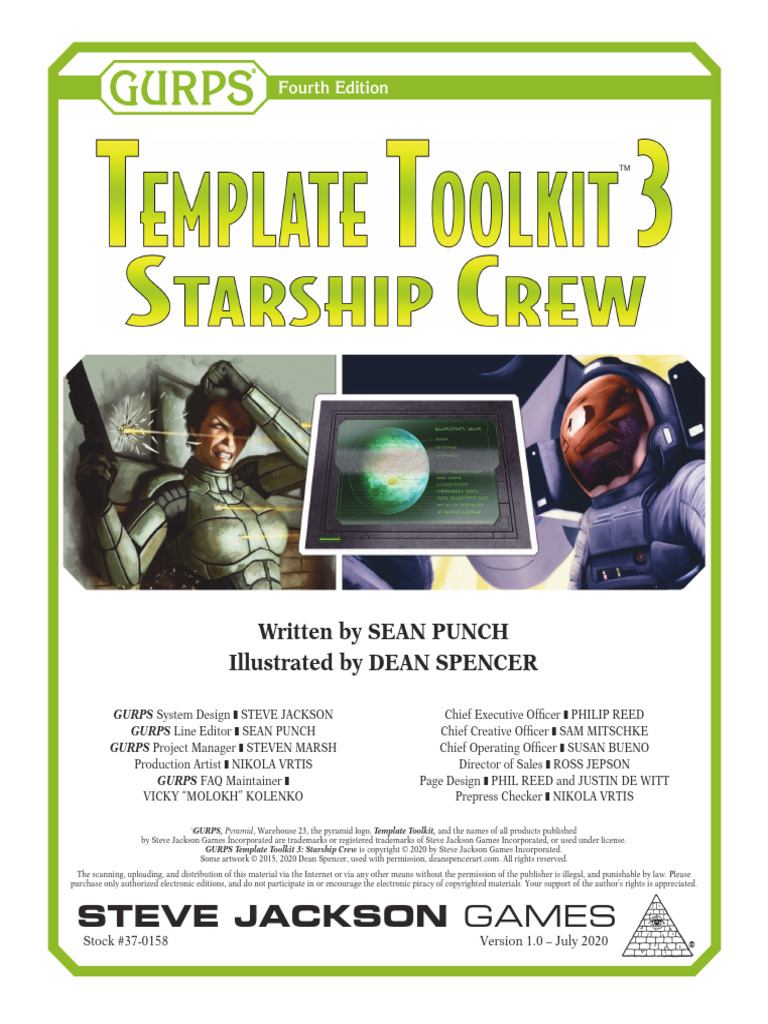 GURPS SJG 4th Edition Template Toolkit 3 Starship Crew 37 0158 | PDF | Artillery