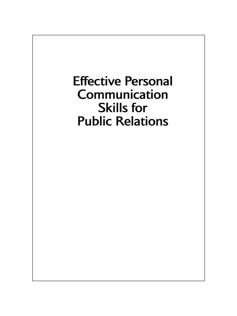 PR in Practice Andy Green-Effective Personal Communication Skills For ...