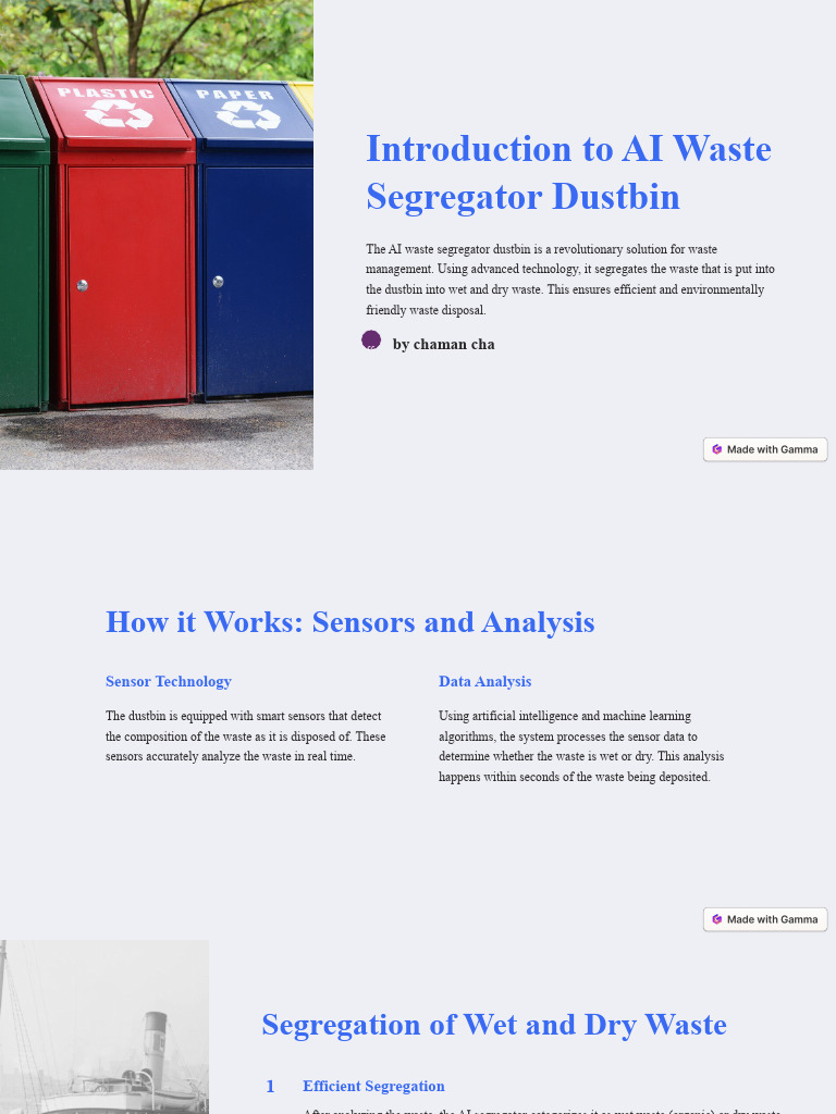 Introduction To AI Waste Segregator Dustbin | PDF | Waste Management ...