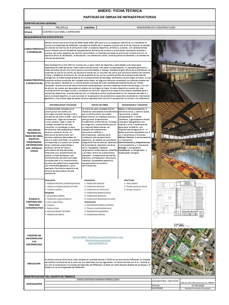 Ficha Tecnica proyecto Infraestructura | PDF | edificio | Hormigón