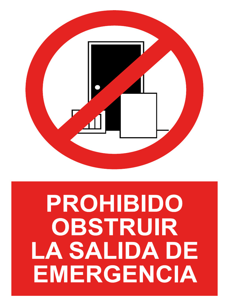 Señal Prohibido Obstruir La Salida de Emergencia | PDF