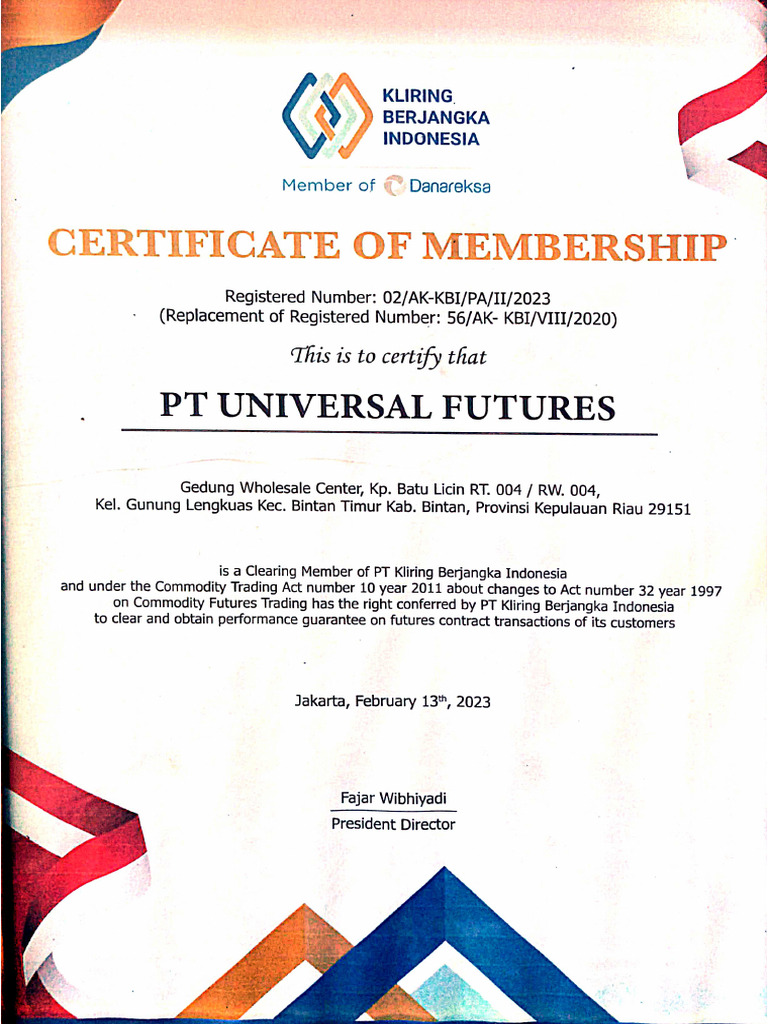 Certificate of Membership KBI | PDF