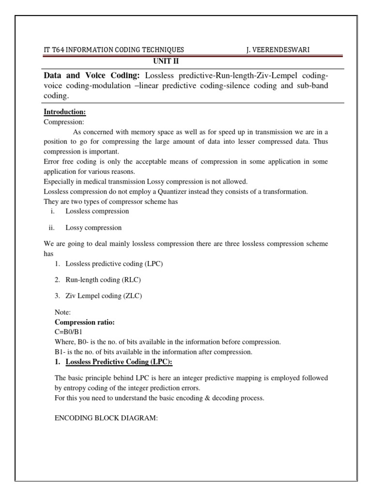 Data and Voice Coding | PDF | Data Compression | Sampling (Signal Processing)