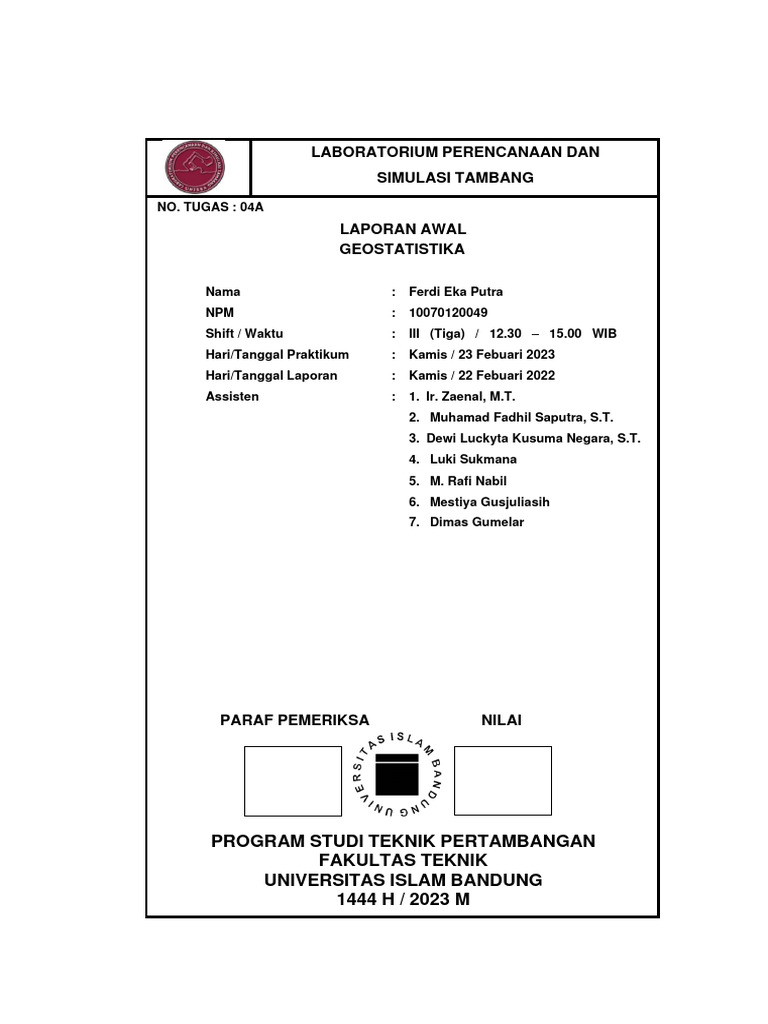 Shift 3 - 04A - Ferdi Eka Putra - 20049 | PDF | Sains & Matematika