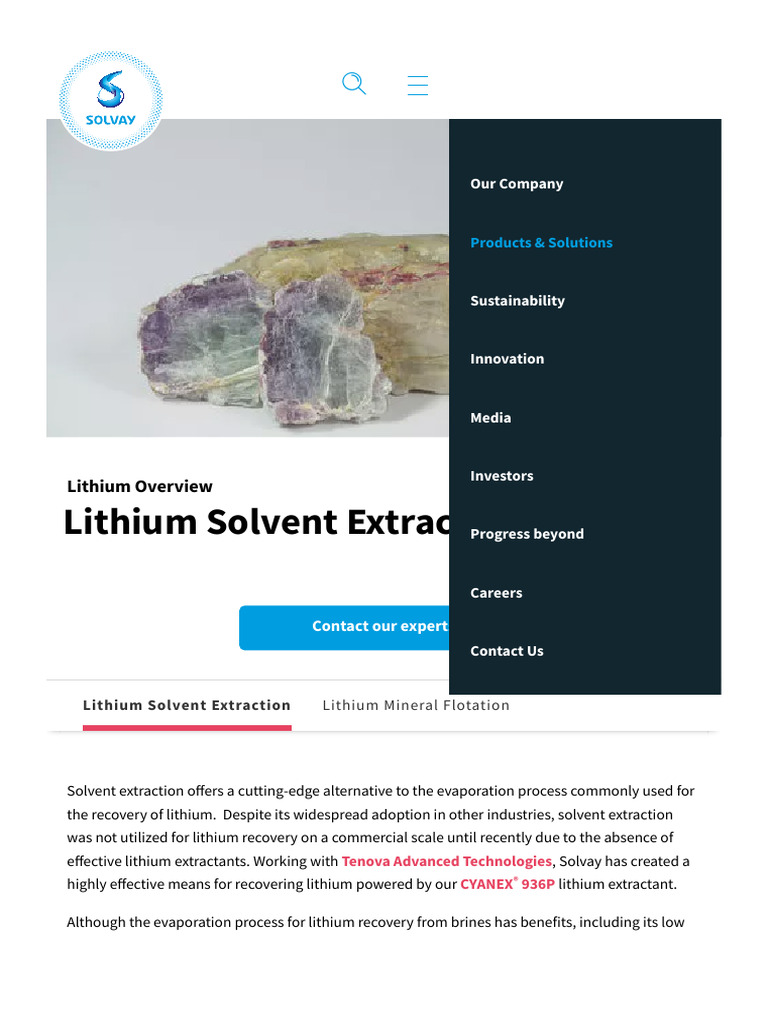 Advanced Reagents For Lithium Solvent Extraction | PDF | Lithium ...