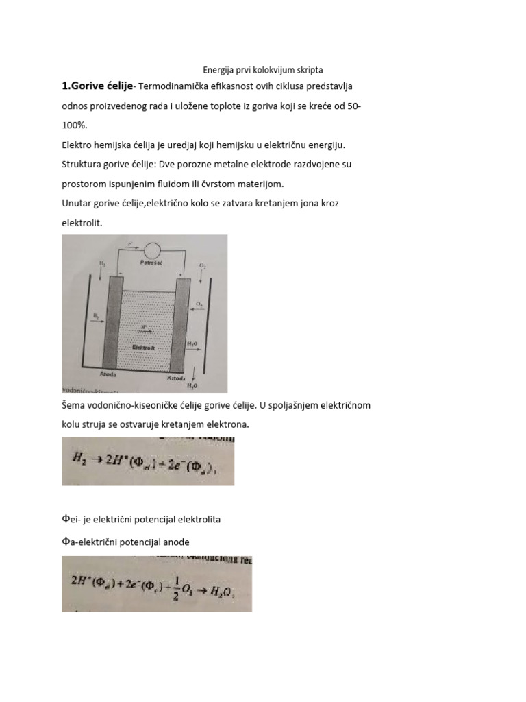 Energija Prvi Kolokvijum Skripta | PDF