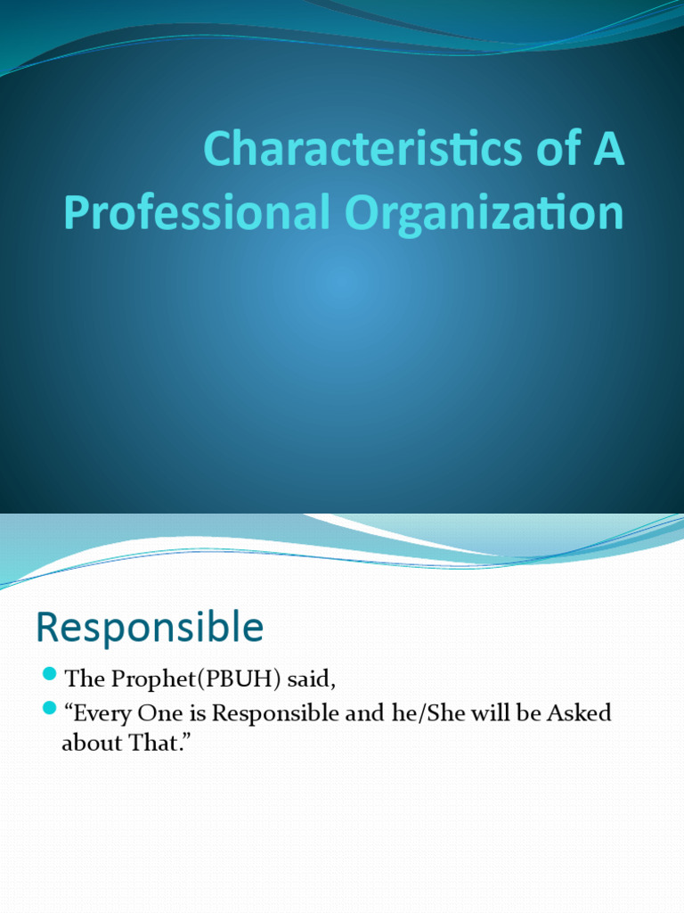1 - Characteristics of A Professional Organization | PDF