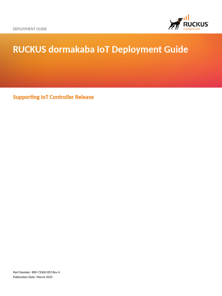 RUCKUS Dormakaba IoT Deployment Guide | PDF | Public Key Certificate | Internet