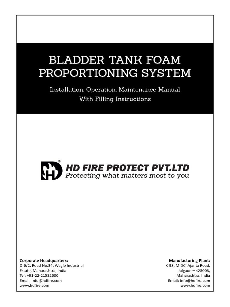 Bladder Tank Installation, Operations and Maintenance Manual | PDF ...