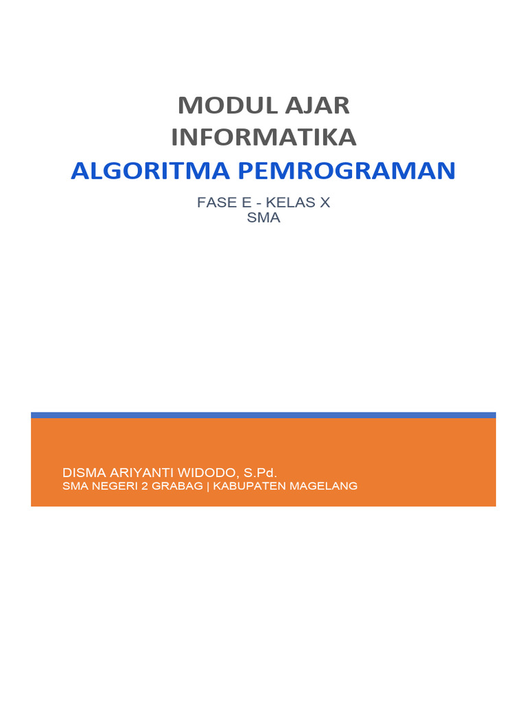 Modul Ajar Informatika 7 - Algoritma Pemrograman | PDF | Karier ...