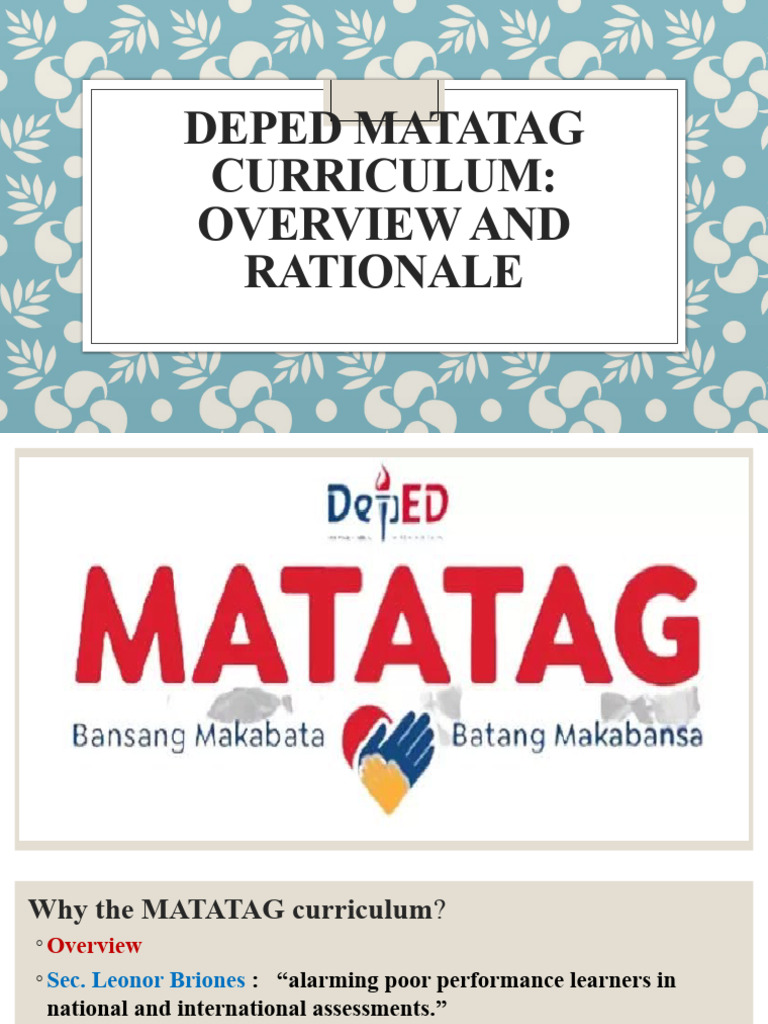 MATATAG Curriculum Overview and Rationale | PDF | Curriculum | Learning