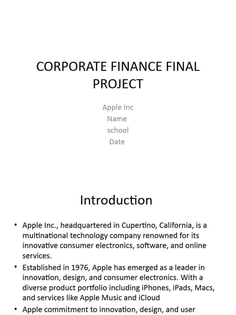Corporate Finance Final Project | PDF | Discounted Cash Flow ...
