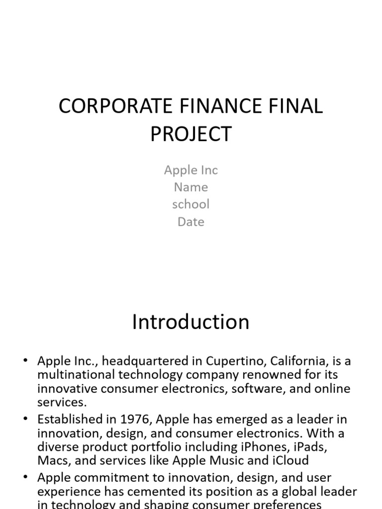 Corporate Finance Final Project | PDF | Discounted Cash Flow | Internal ...